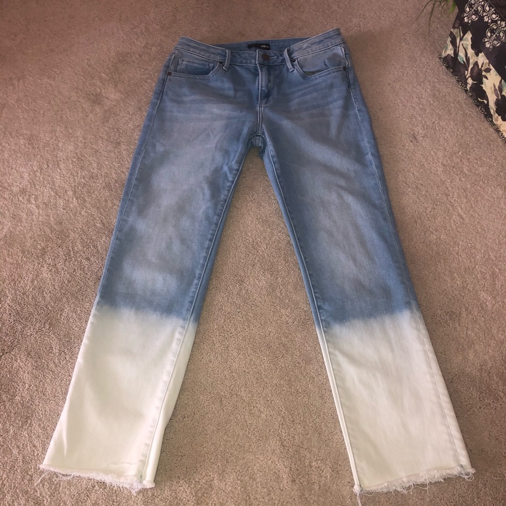 Aqua Cropped Jeans - Gem
